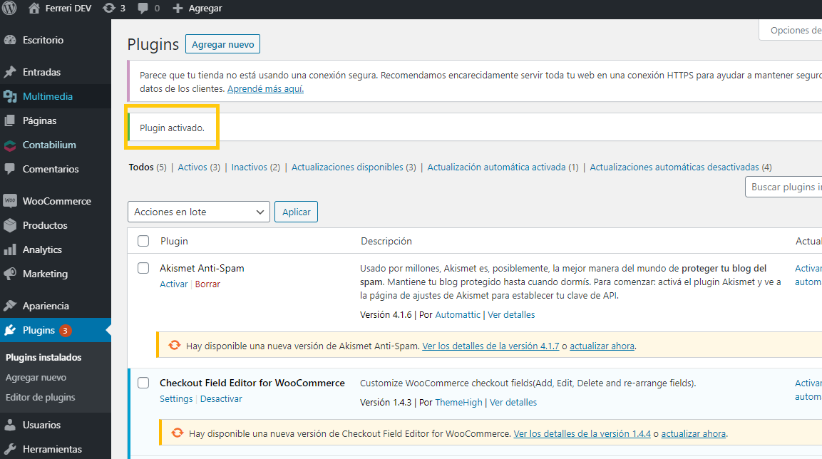 Integración con WordPress (WooCommerce) – Contabilium AR